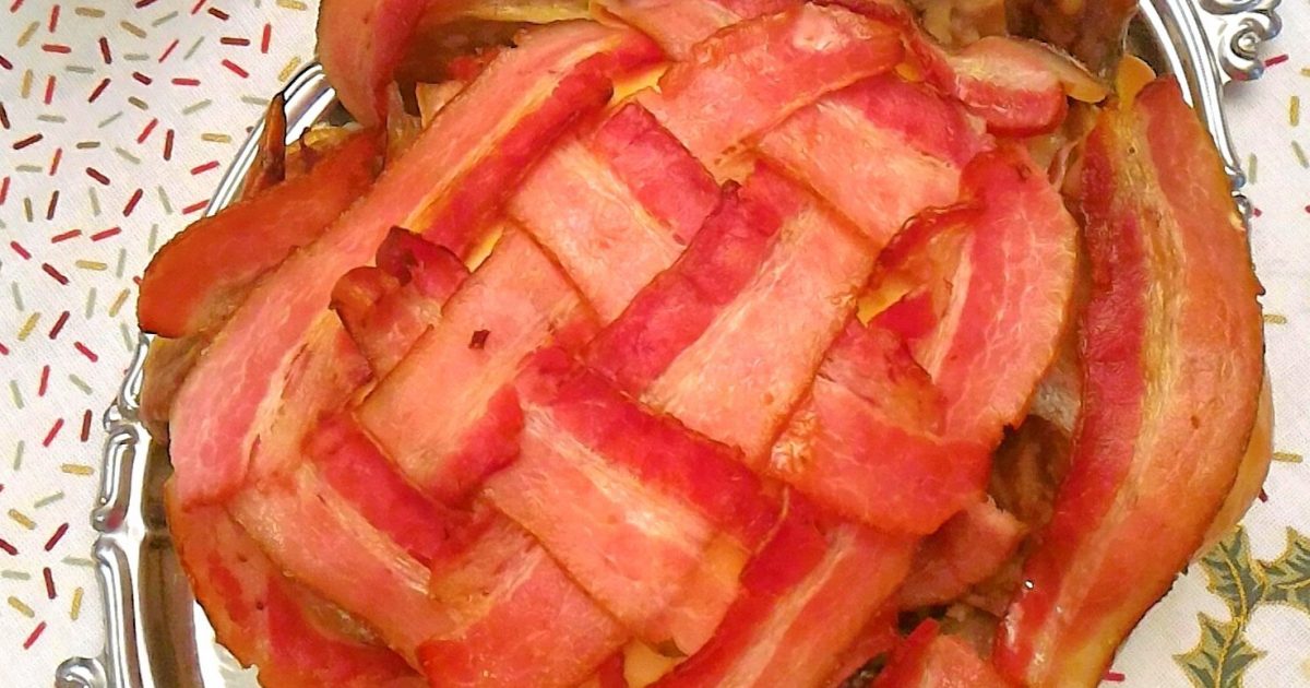Frango assado com bacon trançado – COZINHANDO PARA 2 OU 1